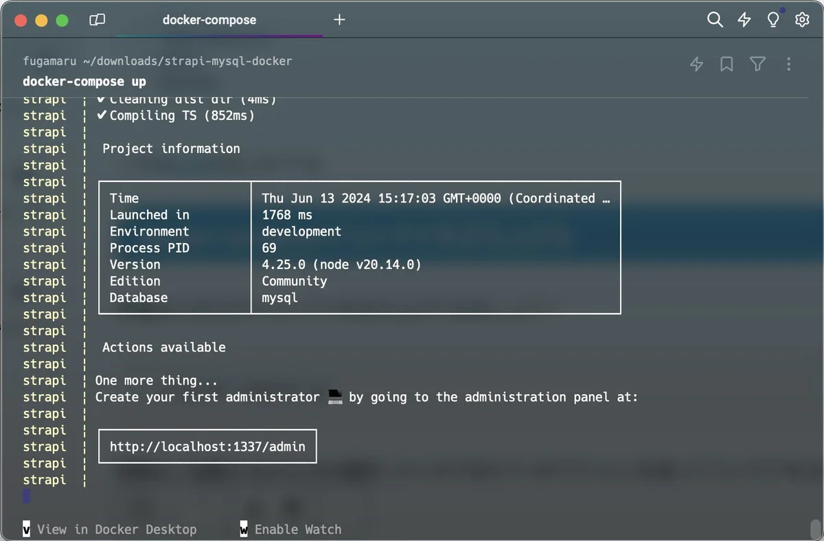 Strapi(v4) + MySQLをdocker-compose化する | 麩菓子の雑記帳